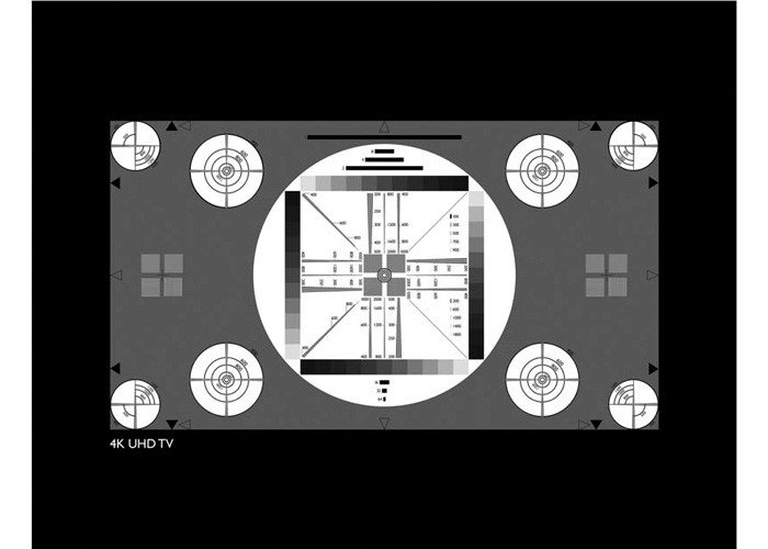 4K (UHD TV) Universal Test Chart YE0279 for visual appraisal of transmission characteristics of 4K (UHD TV) cameras