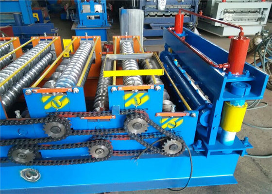 Roofing Sheet Double Layer Roll Forming Machine , Profile Forming Machine Low Noise