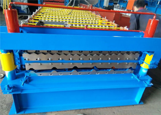 Roofing Sheet Double Layer Roll Forming Machine , Profile Forming Machine Low Noise