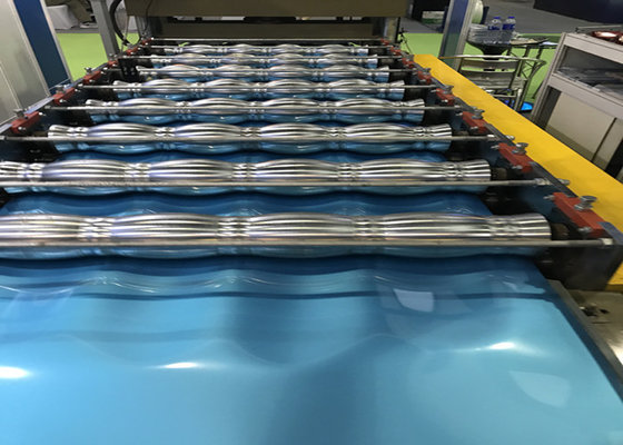 High Speed Glazed Tile Roll Forming Machine , Corrugated Roller Machine Servo Motor