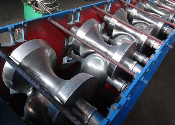 Metallic Ridge Cap Roll Forming Machine , Roof Tile Making Machine Hydraulic Cutting