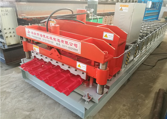 Sheet Metal Glazed Tile Roll Forming Machines , Roof Step Roll Forming Equipment