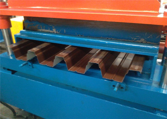 Metal Tile Floor Deck Roll Forming Machine , Steel Roll Forming Machine Easy Operation