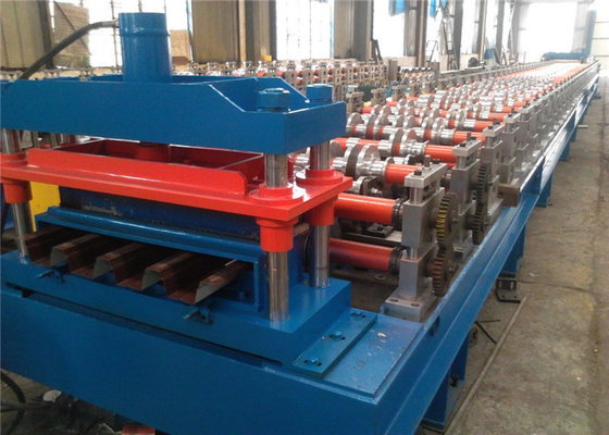 Metal Tile Floor Deck Roll Forming Machine , Steel Roll Forming Machine Easy Operation
