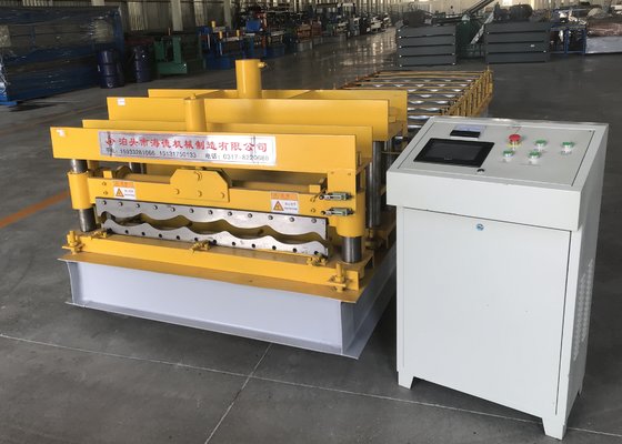 High Power Glazed Tile Roll Forming Machine , GI / PPGI Metal Roll Forming Machine