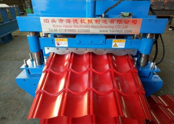 Automatic  Glazed Tile Roll Forming Machine With 7.5kw Main Motor Power
