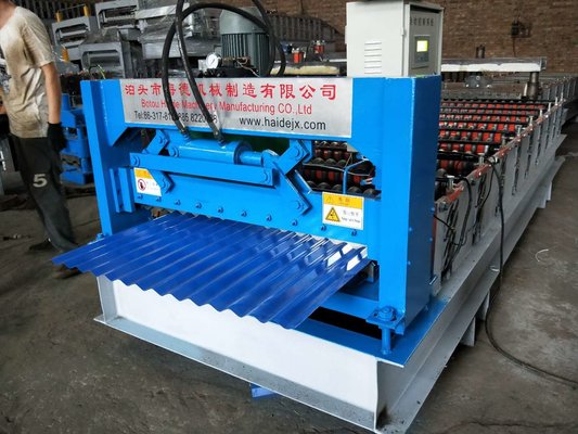 Type 850 Corrugated Roll Forming Machine With 4KW Hydraulic Power feeding 1000mm decoiler  4 tons