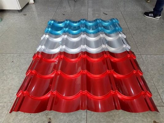 5.5kw High Speed Color Steel Roll Forming Machine 8 Steps With 2.5 Ton Decoiler