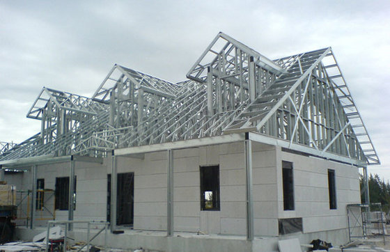 Luxury Prefab Steel House Construction / Steel Frame Homes CE SGS Listed