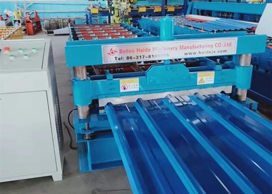 10 Steps Color Steel Roof Tile Making Machine / Hydraulic Cutting Machine