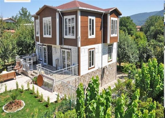 Light Steel Prefabricated Modern 2 Story House With Fiber Cement Board Floor