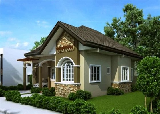 Luxurious Prefab Steel House Calcium Silicate Outside Wall Glass Fiber Floor