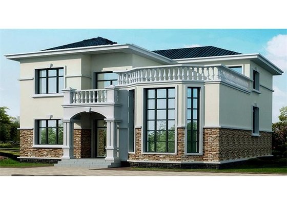 Two Stories Prefab Steel House Light Gauge Resist Earthquake And Longevity