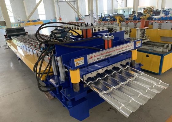 13 Rows High Speed Roof Roll Forming Machine Cold Rolling Mill With 5.5kw Servo Motor