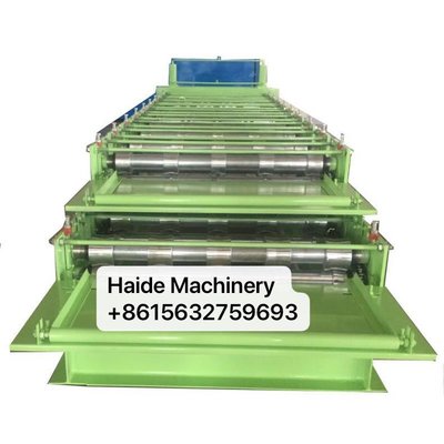 Aluminum Iron Metal Roofing Sheet Double Layer Metal Tile Making Machine 380v With 1'' Chain Transmission