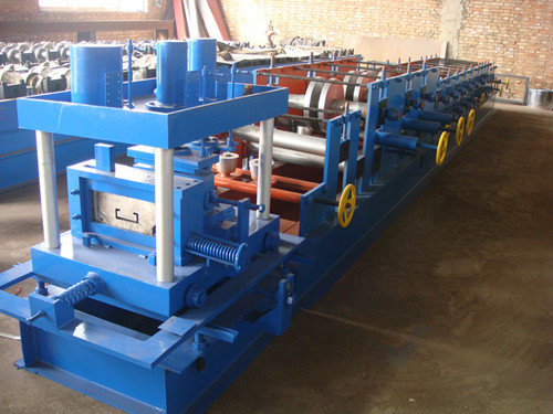 Automatic 80-300Z C Section Roll Forming Machine 12 Rows Cold Forming Process