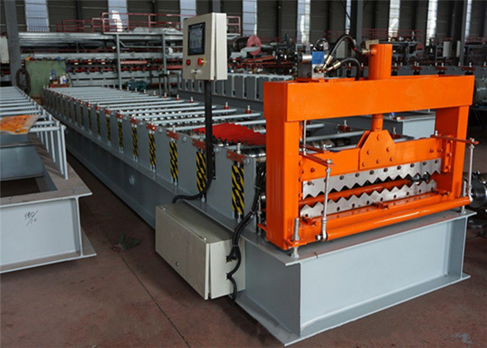 Corrugated Color Steel Roll Forming Machine , Roofing Sheet Forming Machine 18 Rows