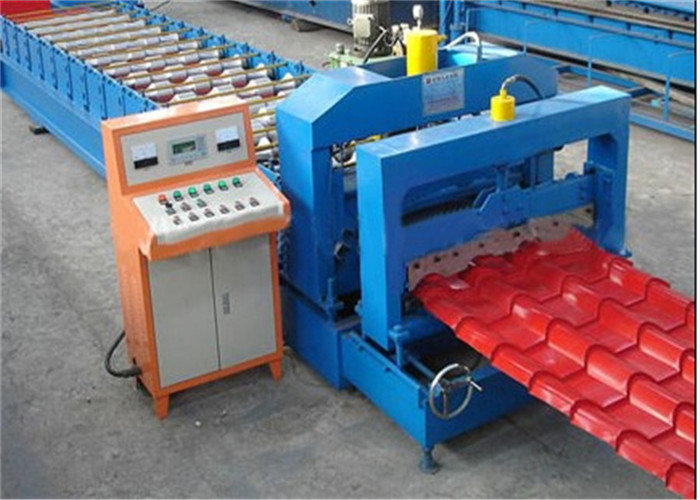 768 Glazed Tile Cold Roll Forming Equipment Solid Shaft High Speed PLC Control