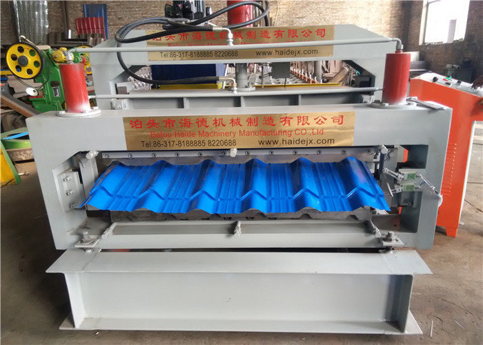 Steps Tiles Double Layer Roll Forming Machine , R Panel Roll Former 350H Steel Frame
