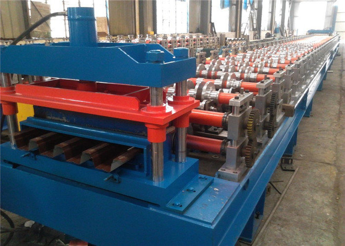 Metal Tile Floor Deck Roll Forming Machine , Steel Roll Forming Machine Easy Operation