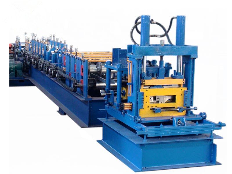 Galvanized Steel CZ Purlin Roll Forming Machine 400H Beam Frame With Post Cutting