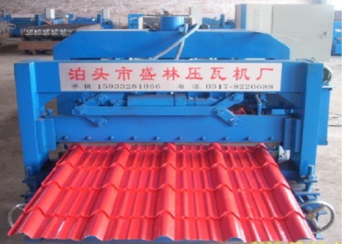 Automatic Corrugated Roof  Glazed Tiles Roll Forming Machine With 16 Rollers