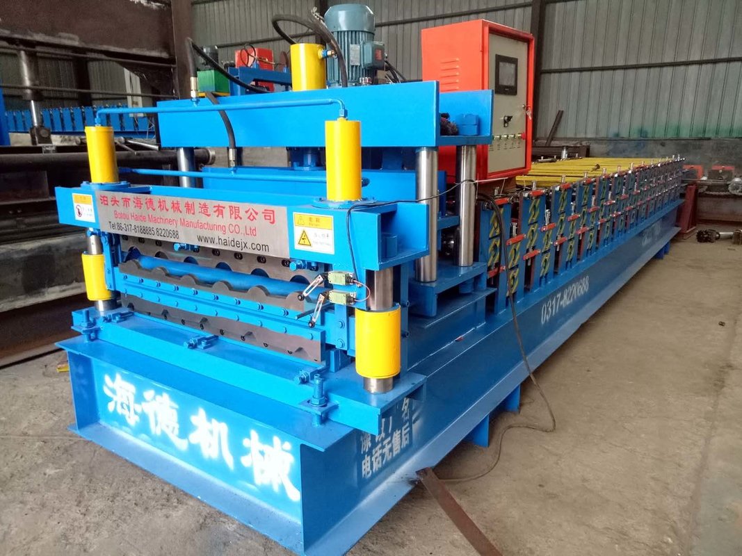 Type 800 Bamboo Glazed and 840 IBR  Double Layer Roll Forming Machine For Wall And Roof