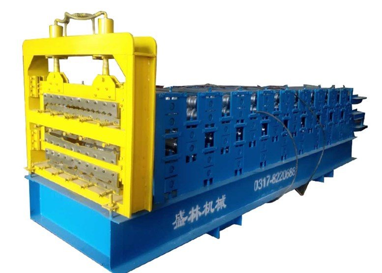 Three Layers Metal Sheet Forming Machine For Steel Roof Tiles CE ISO Listed