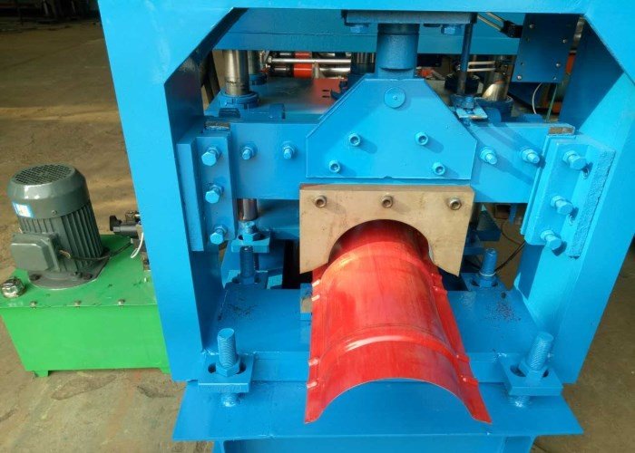 PPGI Metal Sheet Ridge Cap Roll Forming Machine With PLC Control