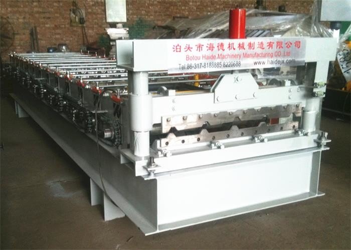 Effective Width 820mm  Color Steel Roll Forming Machine Trapezoidal IBR Profile , 4KW Power