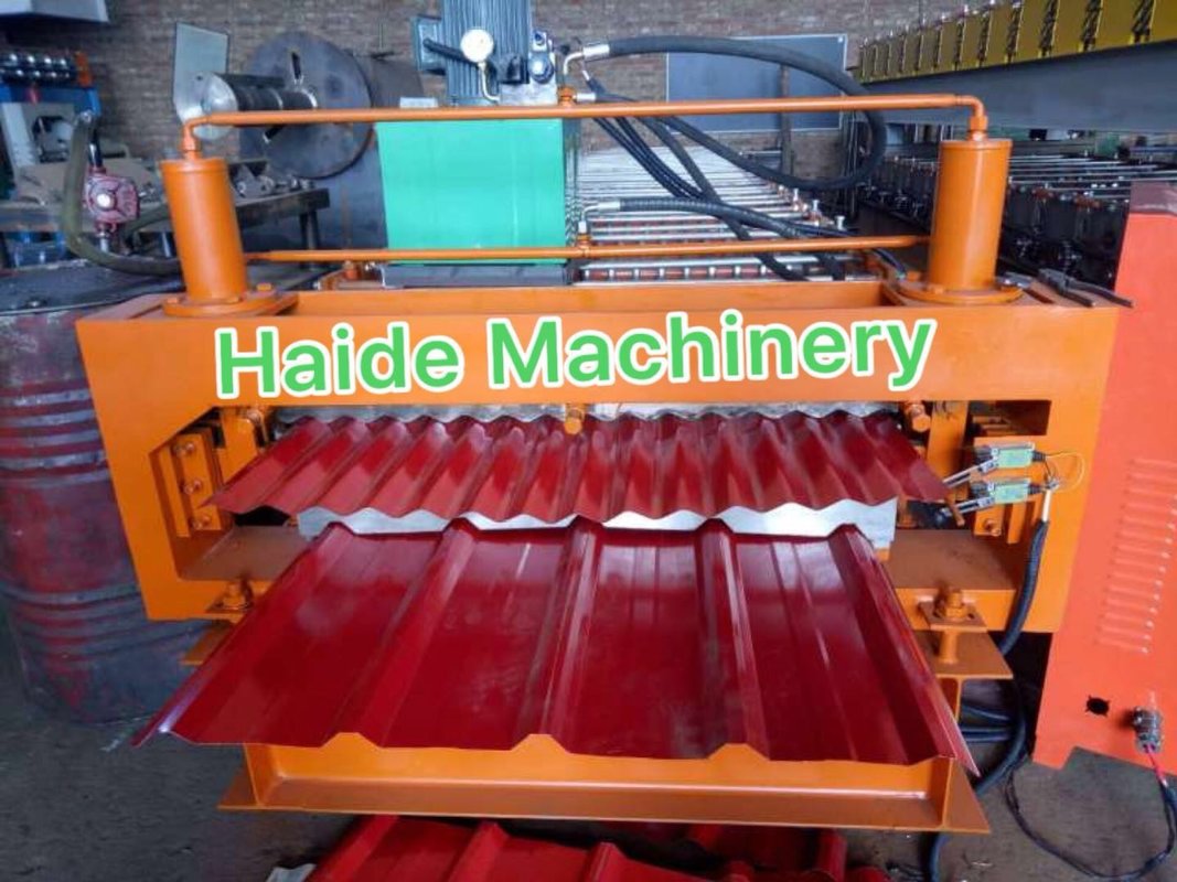 Double Layer Metal Roofing Sheet Roll Forming Machine With Chain Transmission