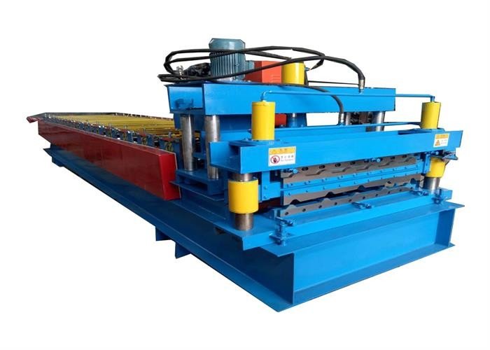 High Power Color Steel Roll Forming Machine Metal Roofing Machine With Hydraulic Cutting Device