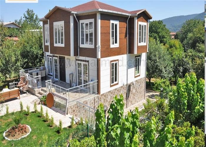 Light Steel Prefabricated Modern 2 Story House With Fiber Cement Board Floor