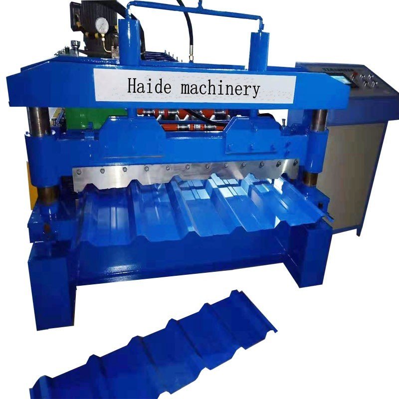 India profile Zinc Aluminum Roofing Sheet Making Machine For Box Ibr Trapezoidal Shape with 15 rows with 4kw power