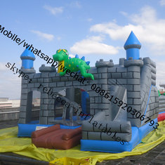 China inflatable bouncy castle with water slide inflatable dinasour castle supplier