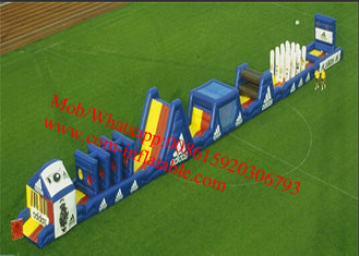 China Blue Long Inflatable Obstacle Course Combo supplier