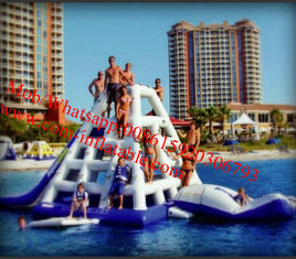China Commercial Grade Floating 0.9mm PVC Tarpaulin Inflatable Water Slide for water park supplier
