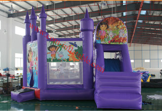 China commercial grade inflatable bouncer for sale dora inflatable bouncy castle with slide supplier