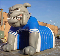 China inflatable tiger football helmet tunnel inflatable football helmet supplier