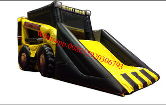China Mini yellow and black loader inflatable bouncer slide combo supplier