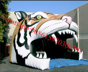 China Bearcat Head inflatable Tunnel， Inflatable Sports Tunnal supplier
