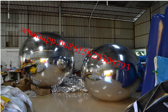 China Silver Mirror Ball , Inflatable Advertising Advertising Balloons Ornaments supplier