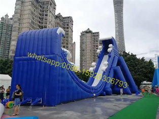 China moon shape giant inflatable blue slide supplier