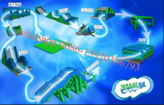 largest inflatable obstacle course inflatable 5k hung-ho run supplier
