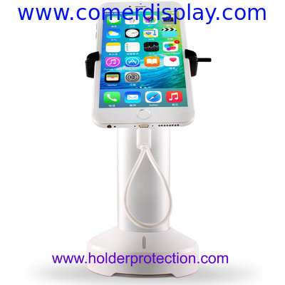 COMER Security mobile phone charging holder with grip with cable concealed inside with aarm cord