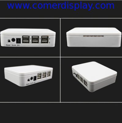 COMER acrylic mobile phone tablet top display rack stand with alarm controller system