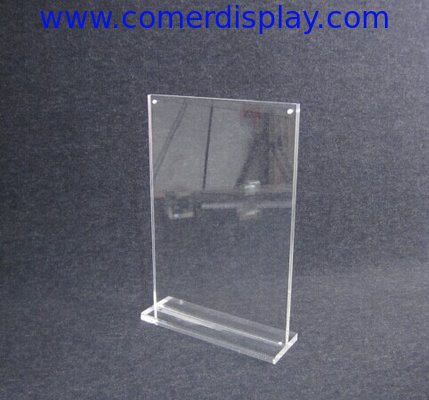 COMER A4 acrylic tabletop holder menu display stand with anti-theft alarm controller and charging cables