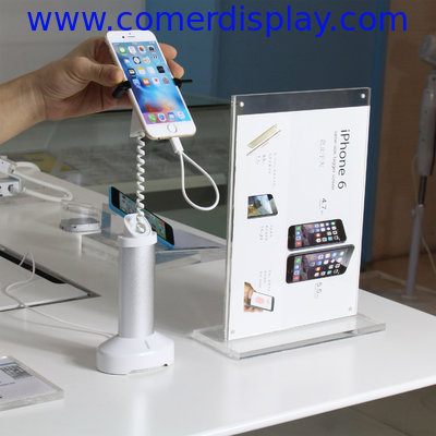 COMER Security mobile phone charging holder with grip with cable concealed inside