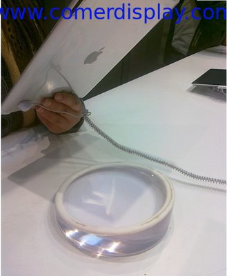 COMER Mobile Phone Stand Retail security display acrylic stands with charging cord and alarm sensor