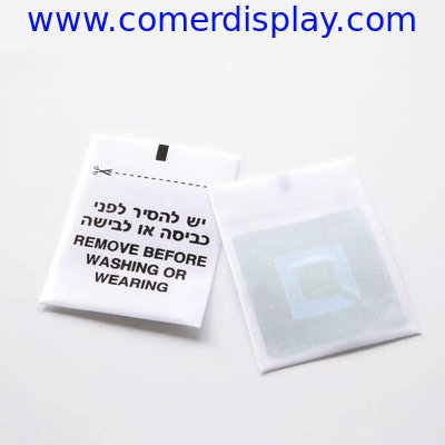 New Design AM/RF Woven Labels Custom Anti theft Sewing labels for Garment Store